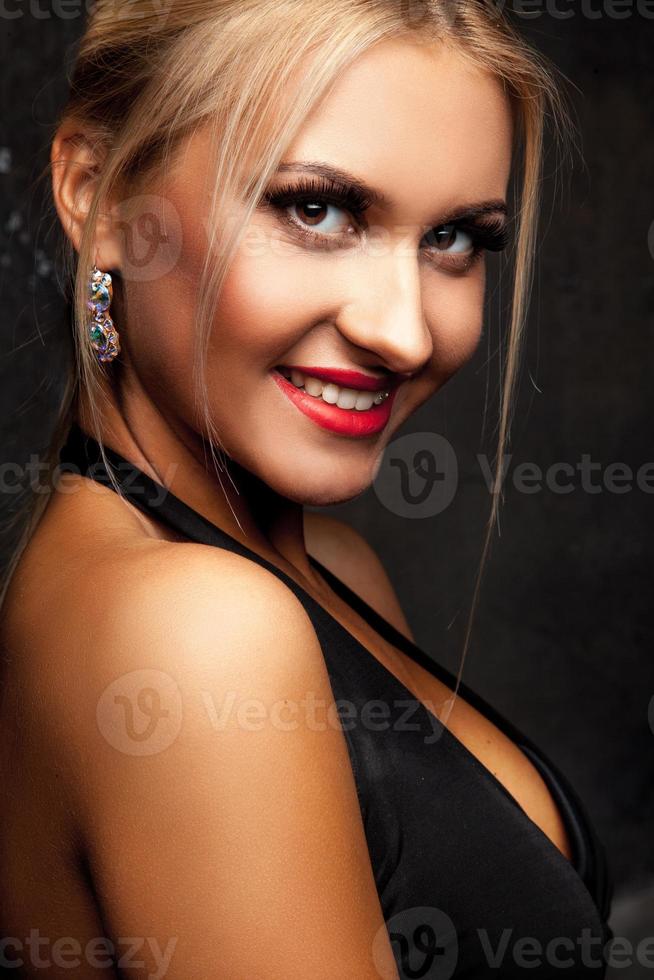 Vertical Photo Of Cute Adult Girl Smiling At Camera With Professional Make Up 16459726 Stock