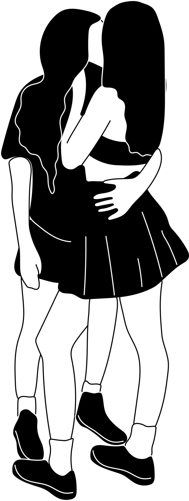 Personajes Femeninos Mirándose Pareja Lesbiana Enamorada Concepto De