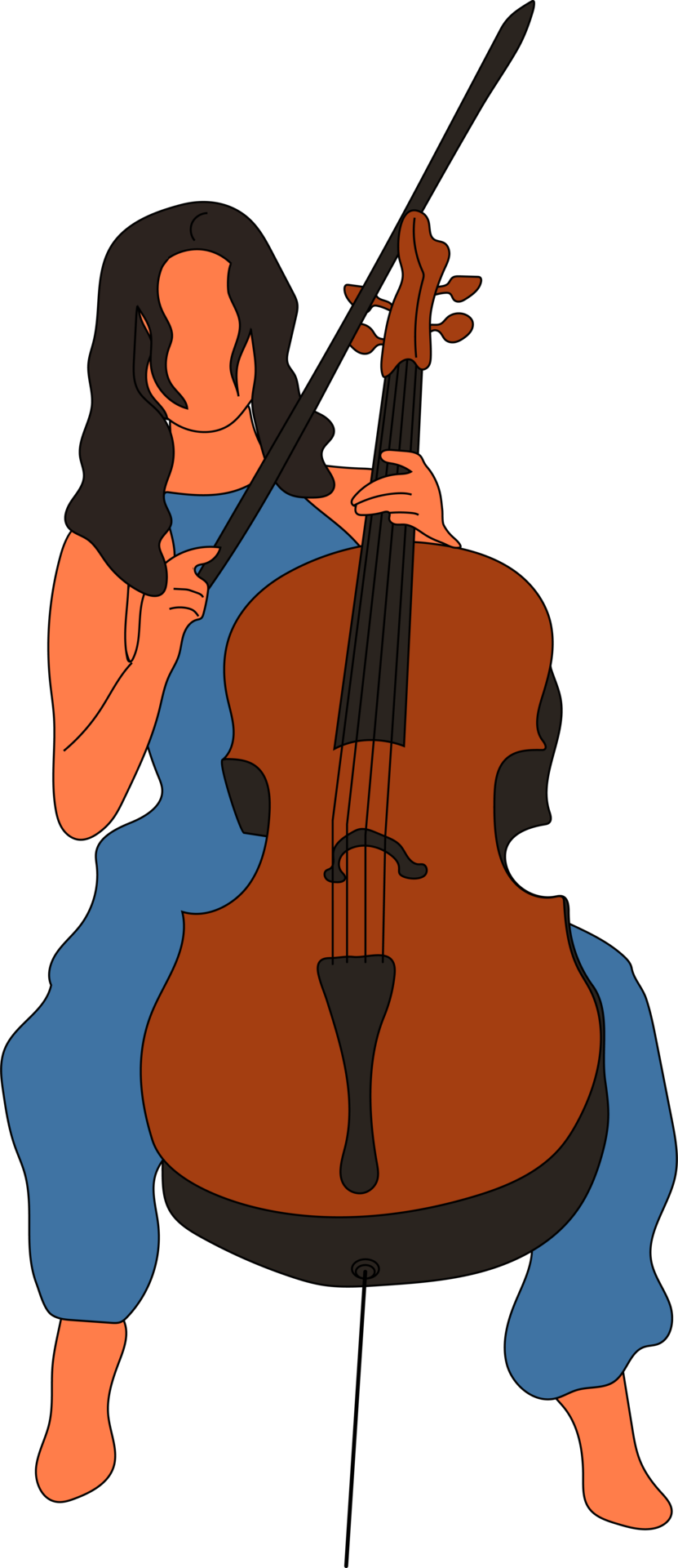 Woman Playing Cello Clip Art