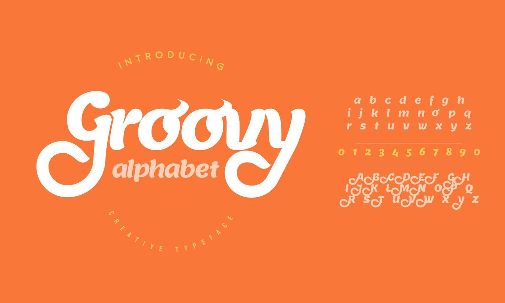 Groovy retro 70s alphabet letters font. Vintage typography for graphic ...
