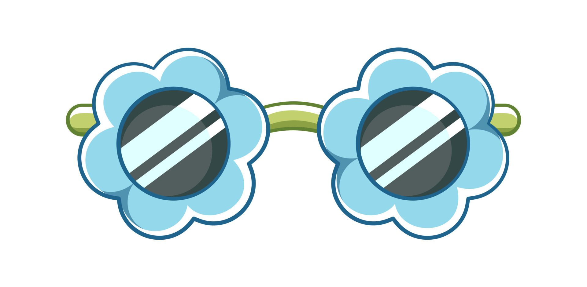 Flower Sunglasses Clipart Funky Party Glasses Vector Illustration 16461283 Vector Art At Vecteezy