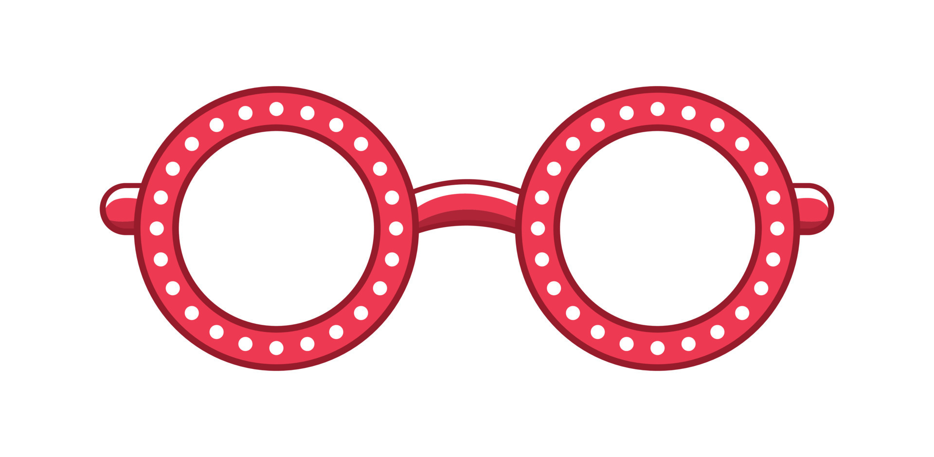 Red round transparent eyeglasses frame with white dot pattern clipart ... Red round transparent eyeglasses frame with white dot pattern clipart ...