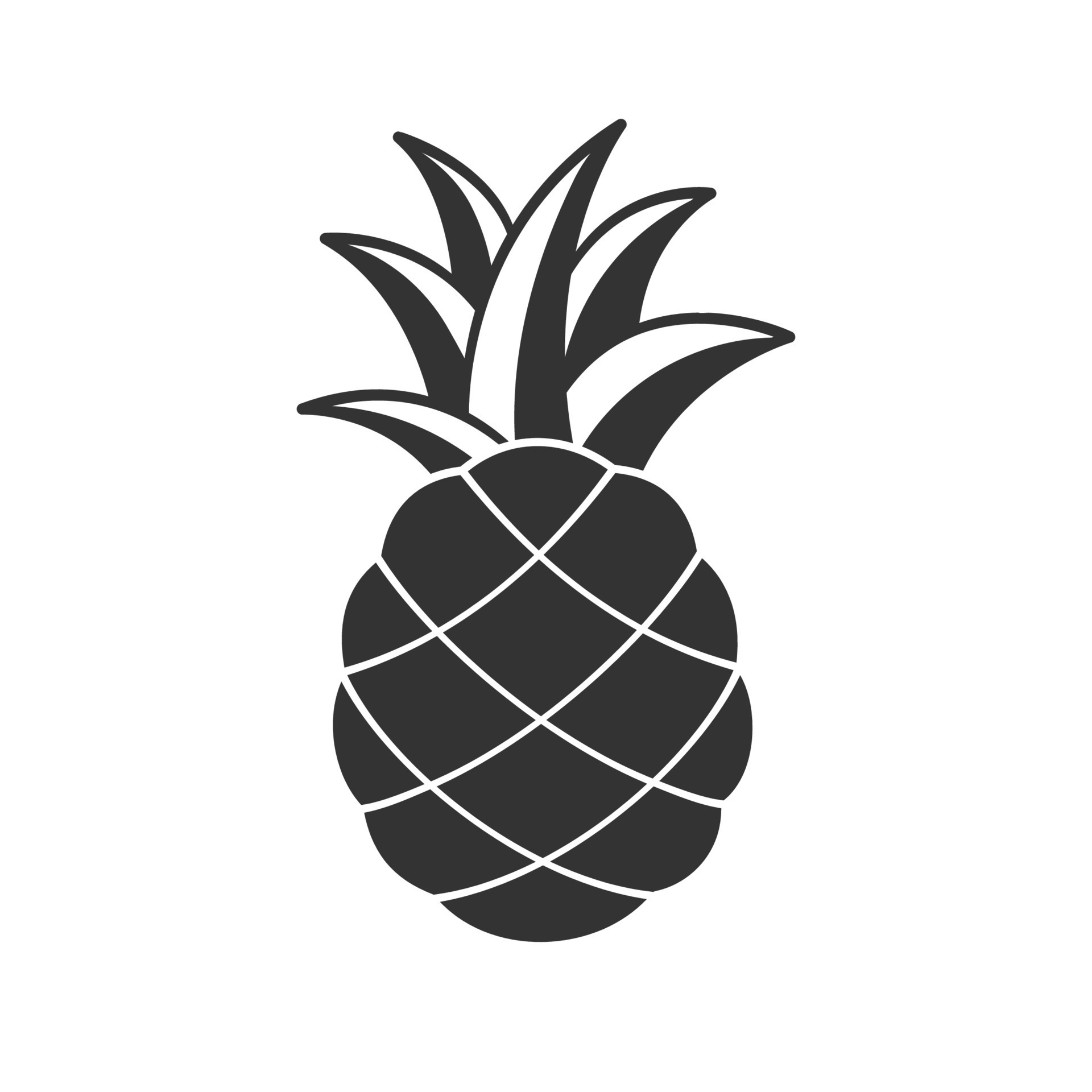 Pineapple Silhouette Business Company Brand Logo Clipart Simple Flat Modern Minimal Vector