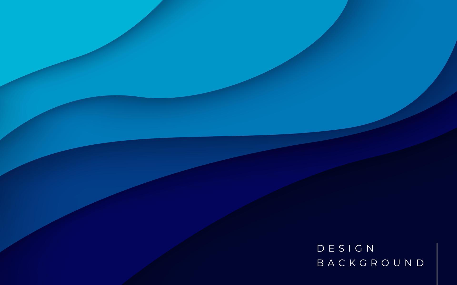 Multi layers blue color texture 3D papercut layers in gradient vector banner. Abstract paper cut ...