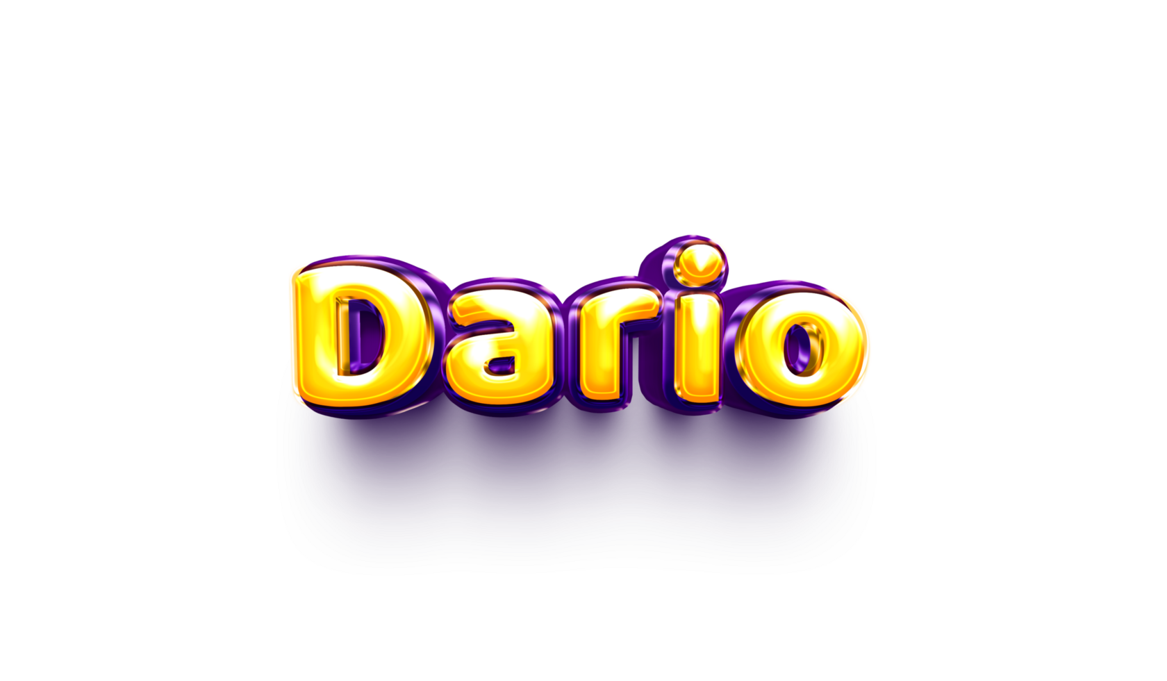 names of boy English helium balloon shiny celebration sticker 3d inflated Dario 16462108 PNG