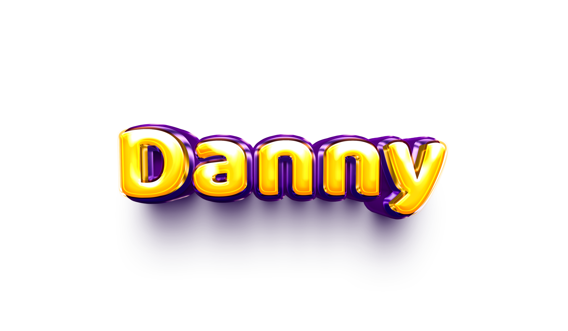 names of boy English helium balloon shiny celebration sticker 3d inflated Danny 16462112 PNG