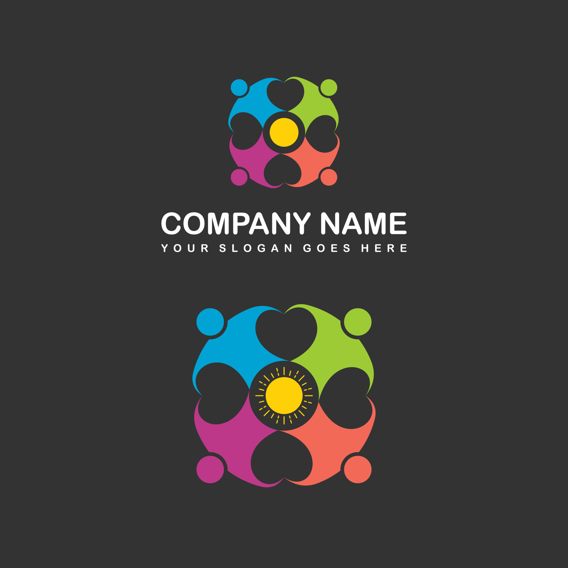 Unique And Awesome People Gathering Love Image Graphic Icon Logo Design Abstract Concept Vector