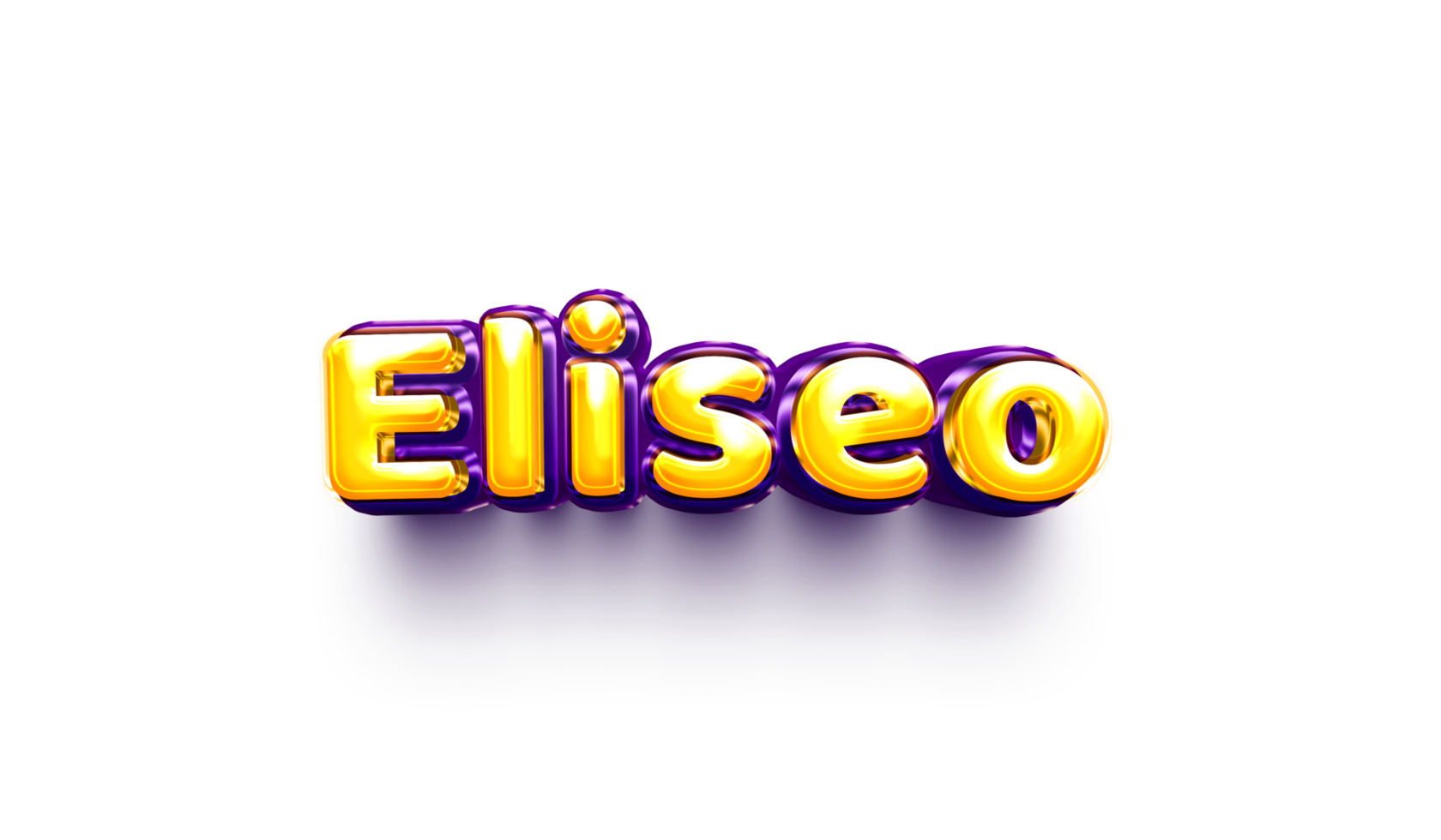 names of boy English helium balloon shiny celebration sticker 3d inflated Eliseo 16464845 PNG