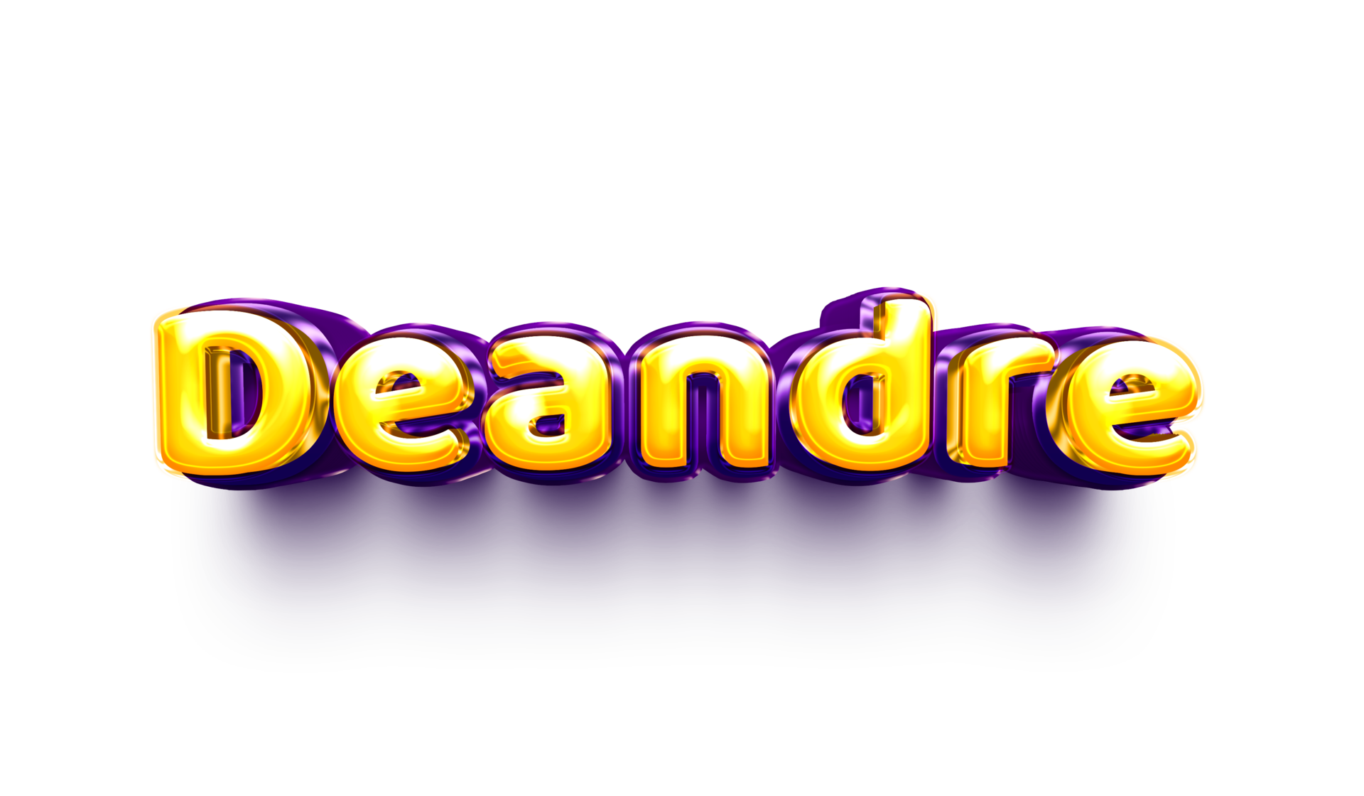 names of boy English helium balloon shiny celebration sticker 3d inflated Deandre 16464867 PNG