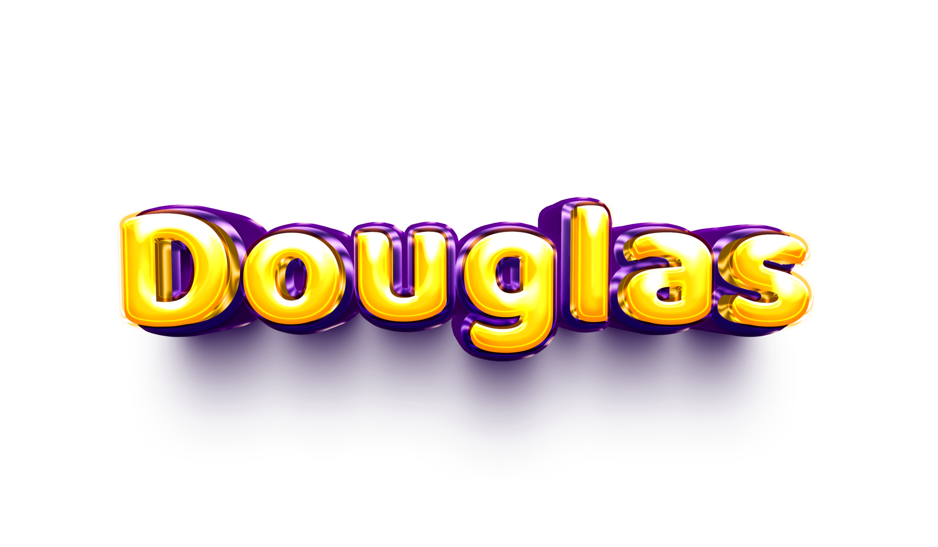 names of boy English helium balloon shiny celebration sticker 3d inflated Douglas 16465216 PNG
