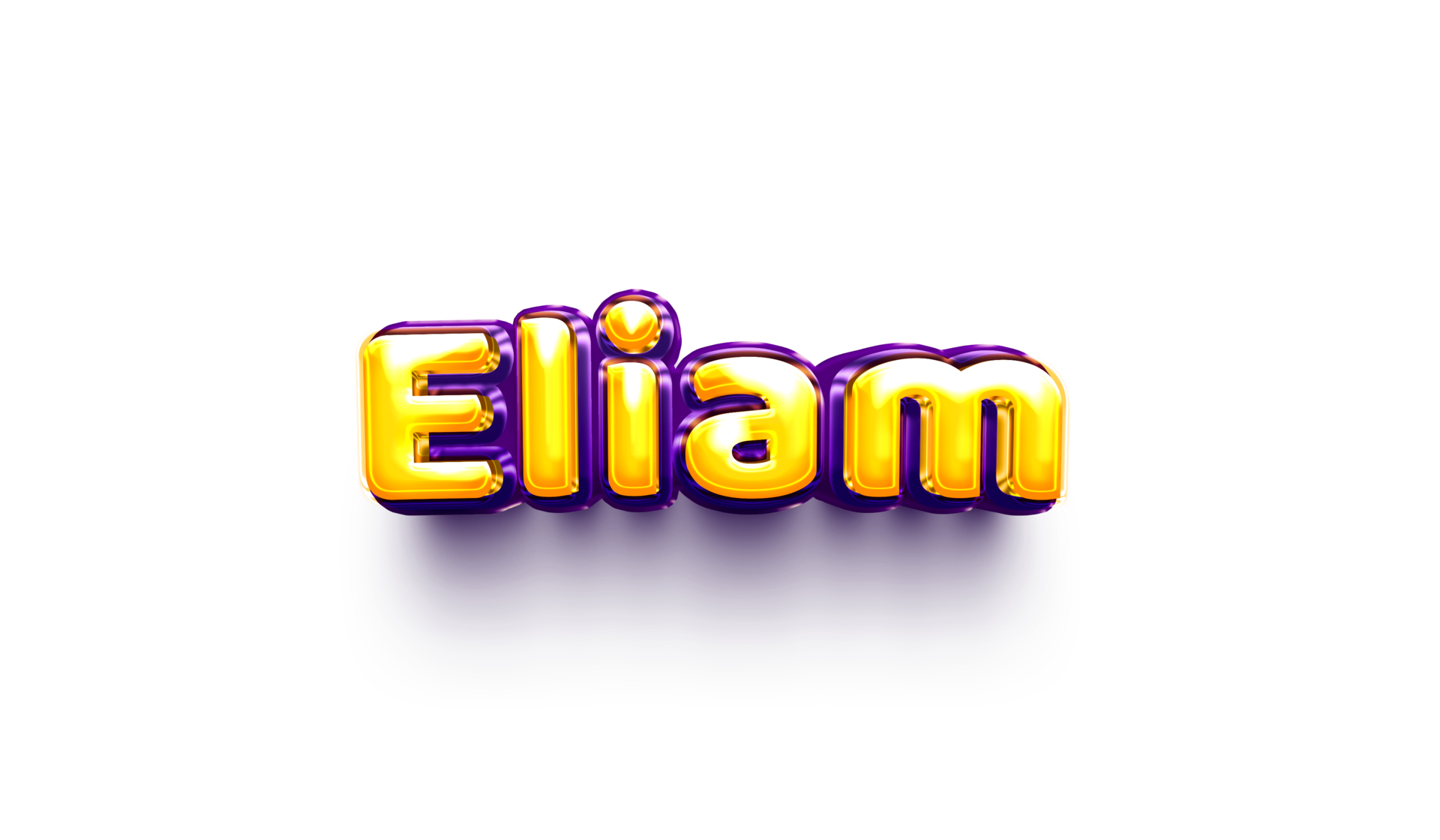 names of boy English helium balloon shiny celebration sticker 3d inflated Eliam 16465238 PNG