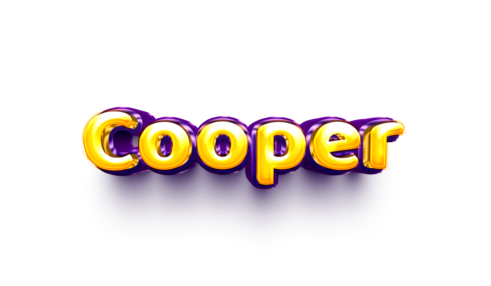 names of boy English helium balloon shiny celebration sticker 3d inflated Cooper 16465409 PNG