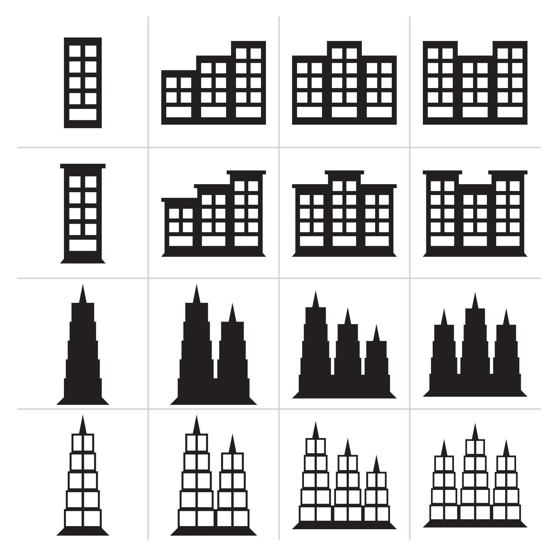 set of architect vector illustration buildings vector icons. 16465452 ...