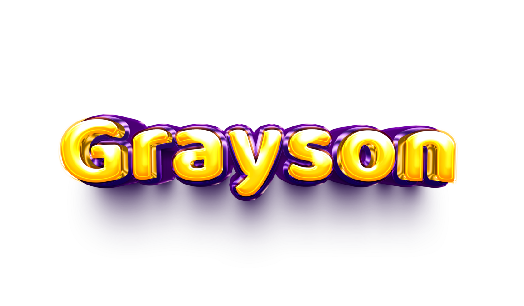 names of boy English helium balloon shiny celebration sticker 3d inflated Grayson 16465618 PNG