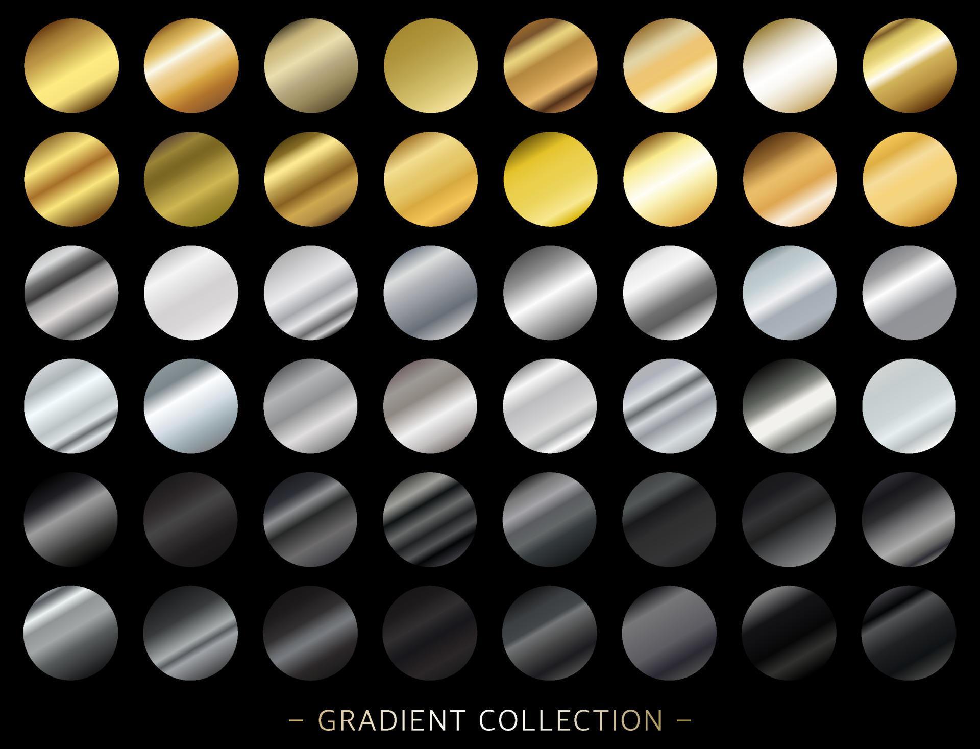 Collection Gold Gradient, Silver Gradient and Black Gradient modern ...