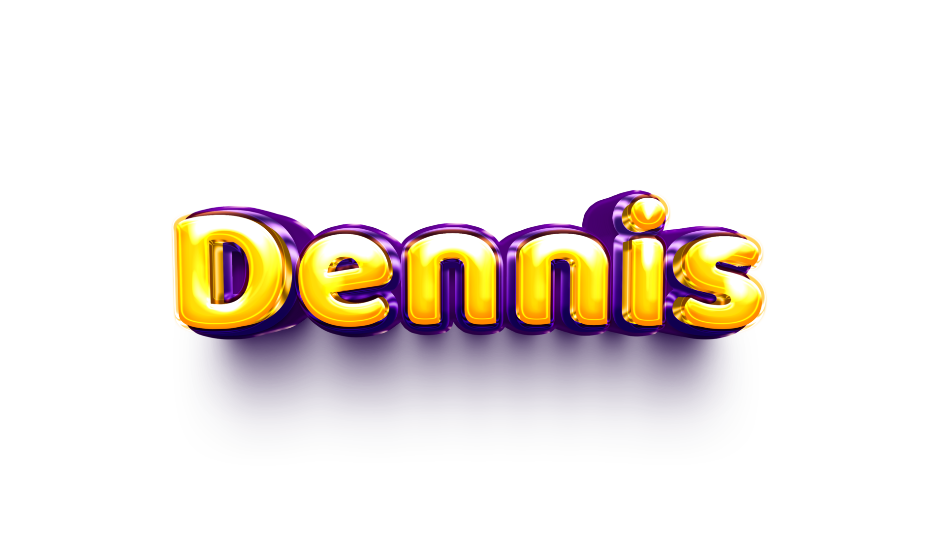 names of boy English helium balloon shiny celebration sticker 3d inflated Dennis 16466195 PNG