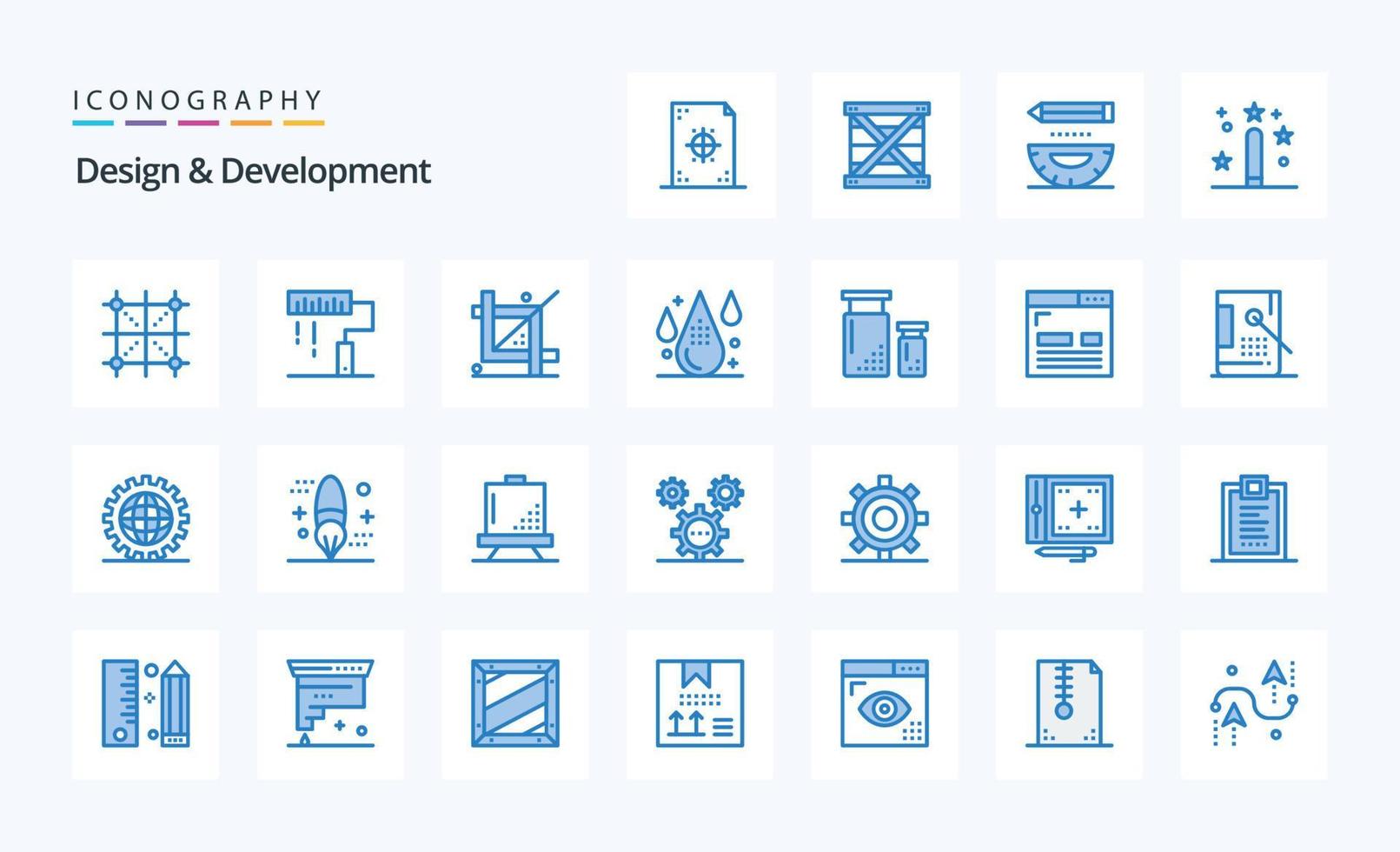 25 Design Development Blue icon pack 16468233 Vector Art at Vecteezy