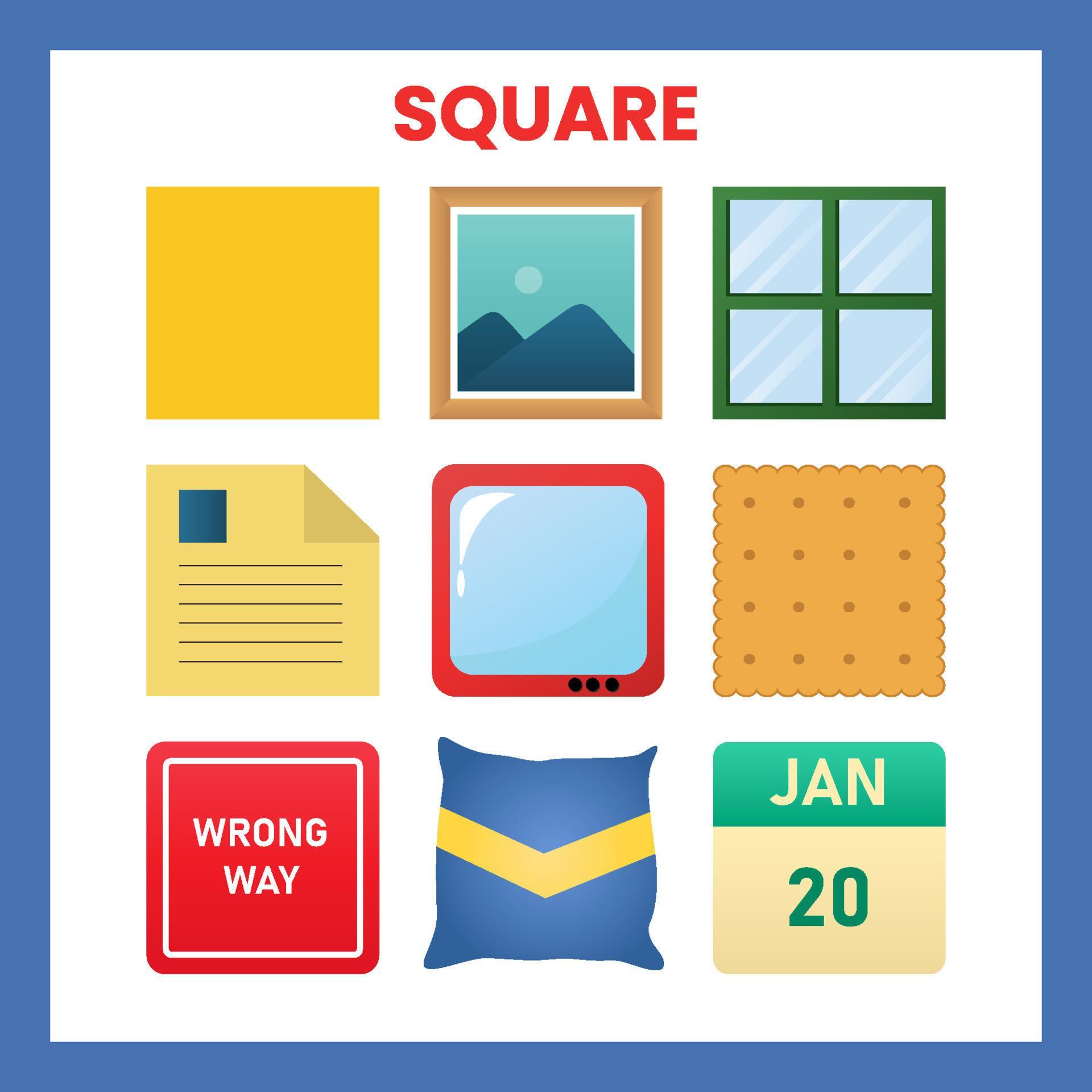 Learning square shape for children 16469450 Vector Art at Vecteezy