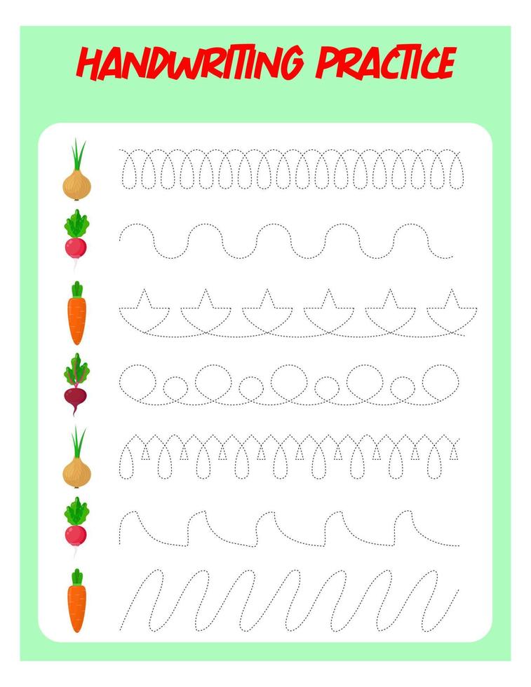 Tracing lines. Handwriting practice for children.Practicing fine motor ...