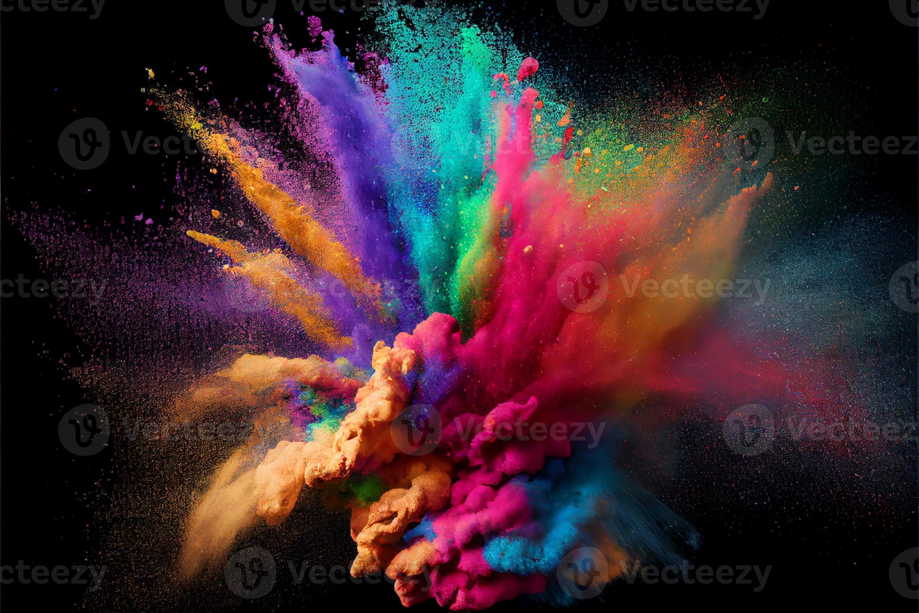 A picture of splash of colour powder in a holi festival in india 16476162 Stock Photo at Vecteezy