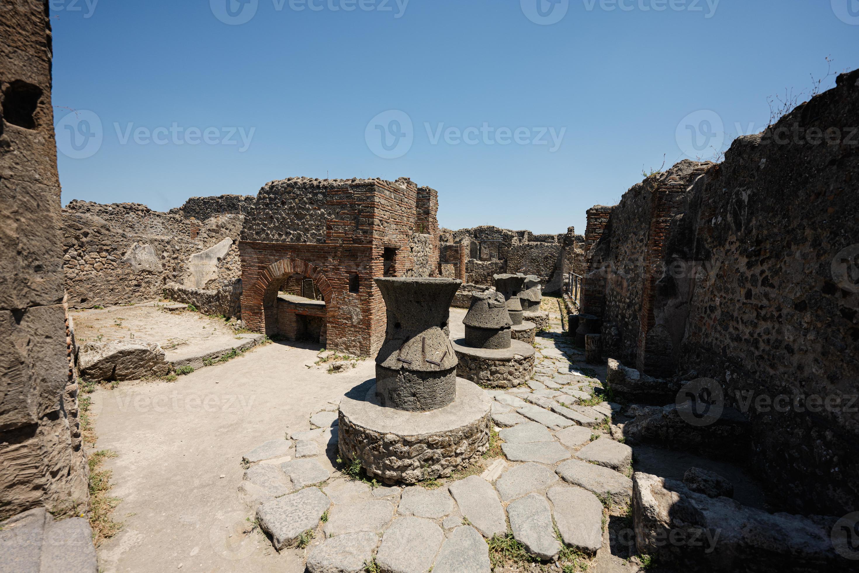 Archaeological ruin of ancient Roman city Pompeii, was destroyed by ...