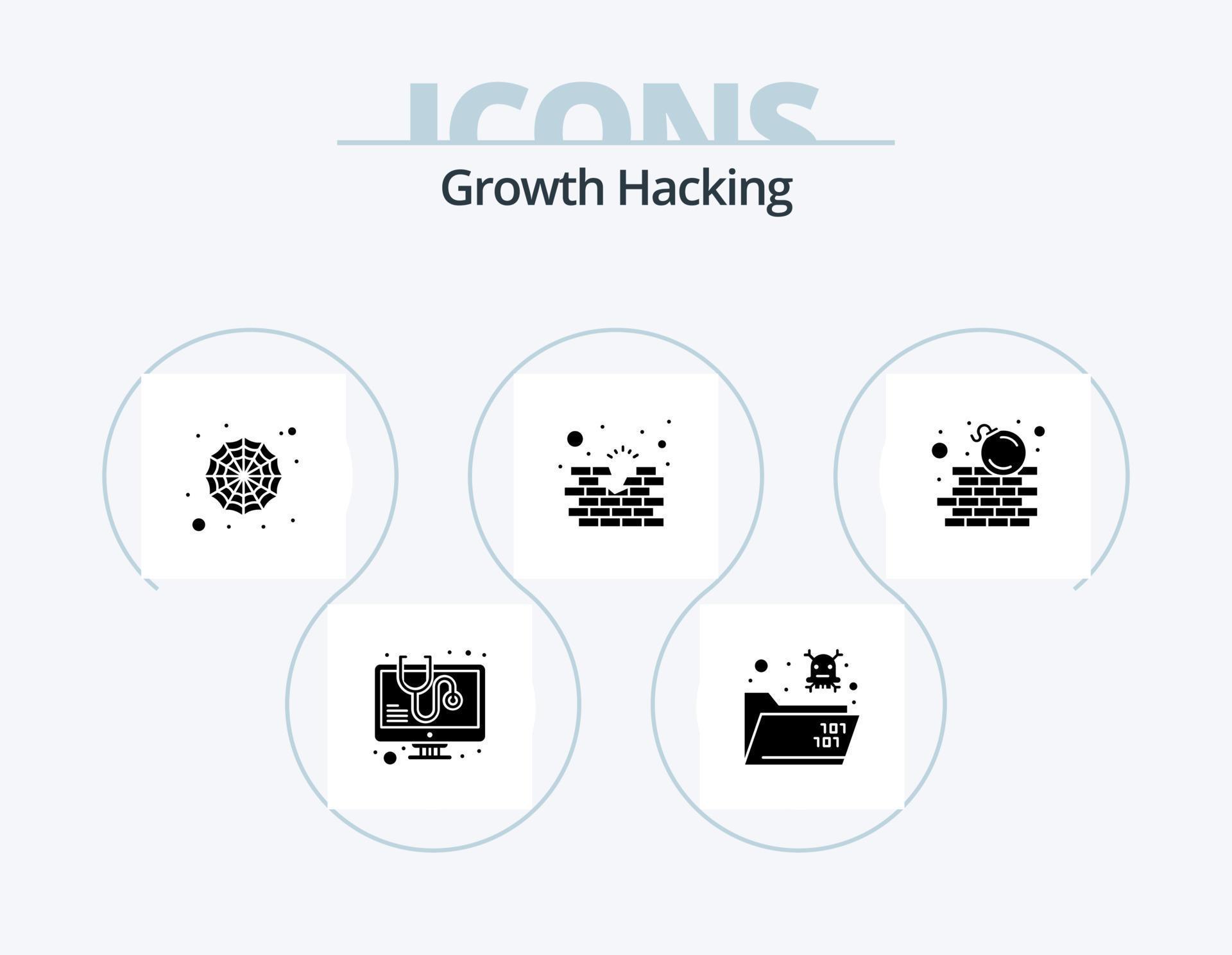 Hacking Glyph Icon Pack 5 Icon Design Security Bomb Attack Malware
