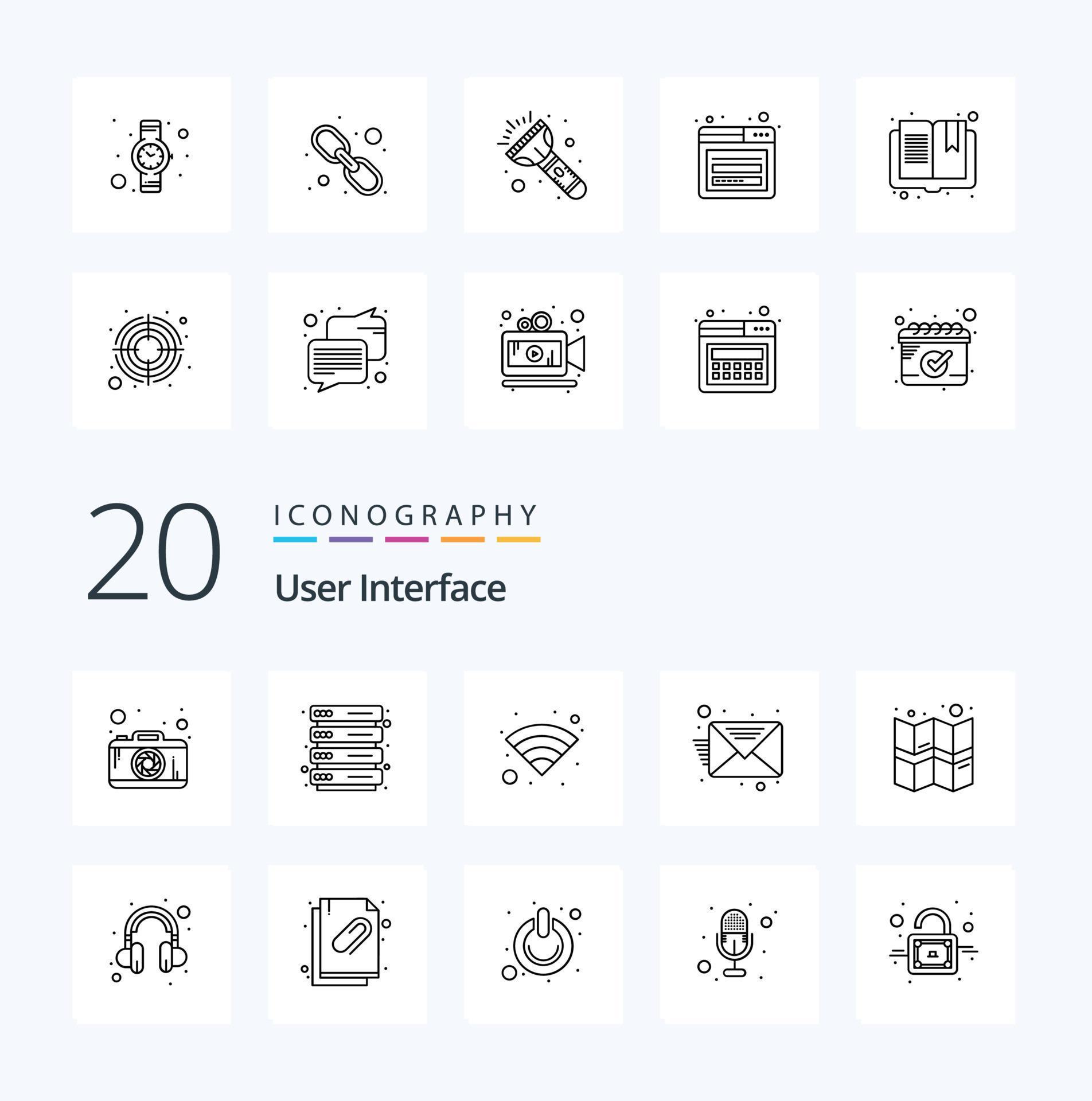 20 User Interface Line icon Pack like support headset wireless map gps ...