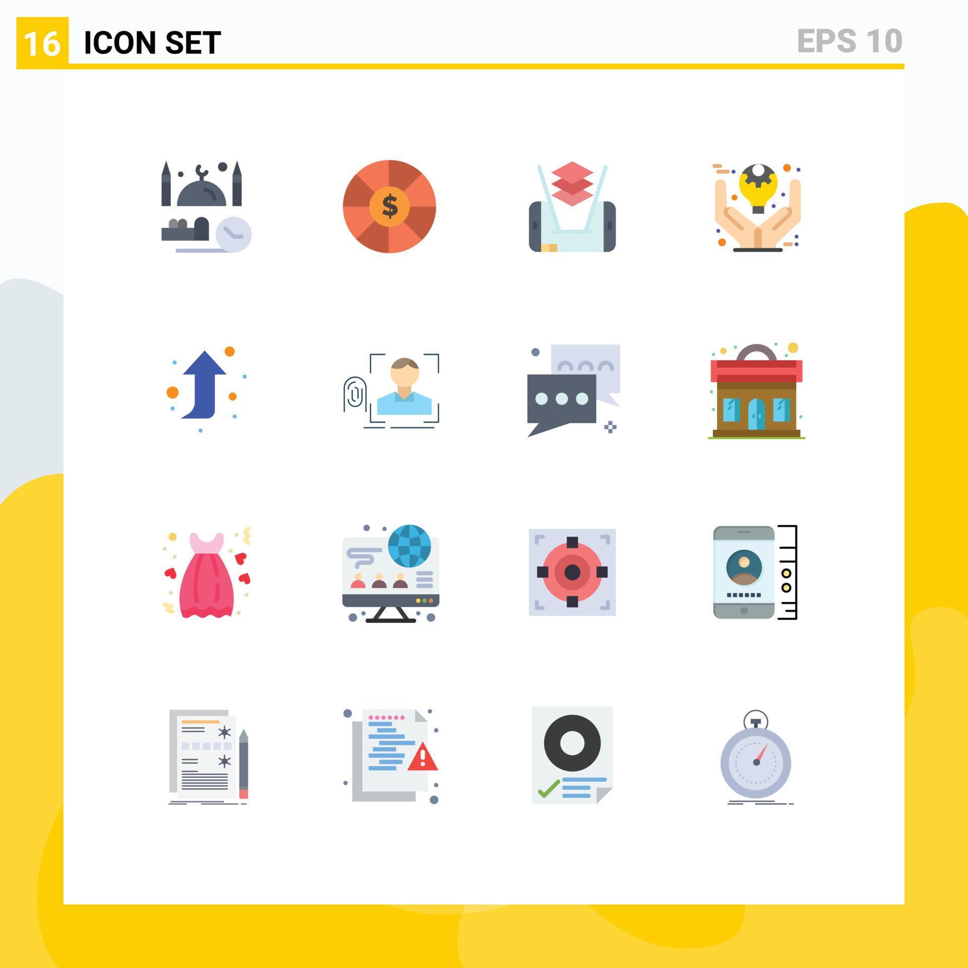 Editable Vector Line Pack Of 16 Simple Flat Colors Of Forward Ideas Mobile Product Defining