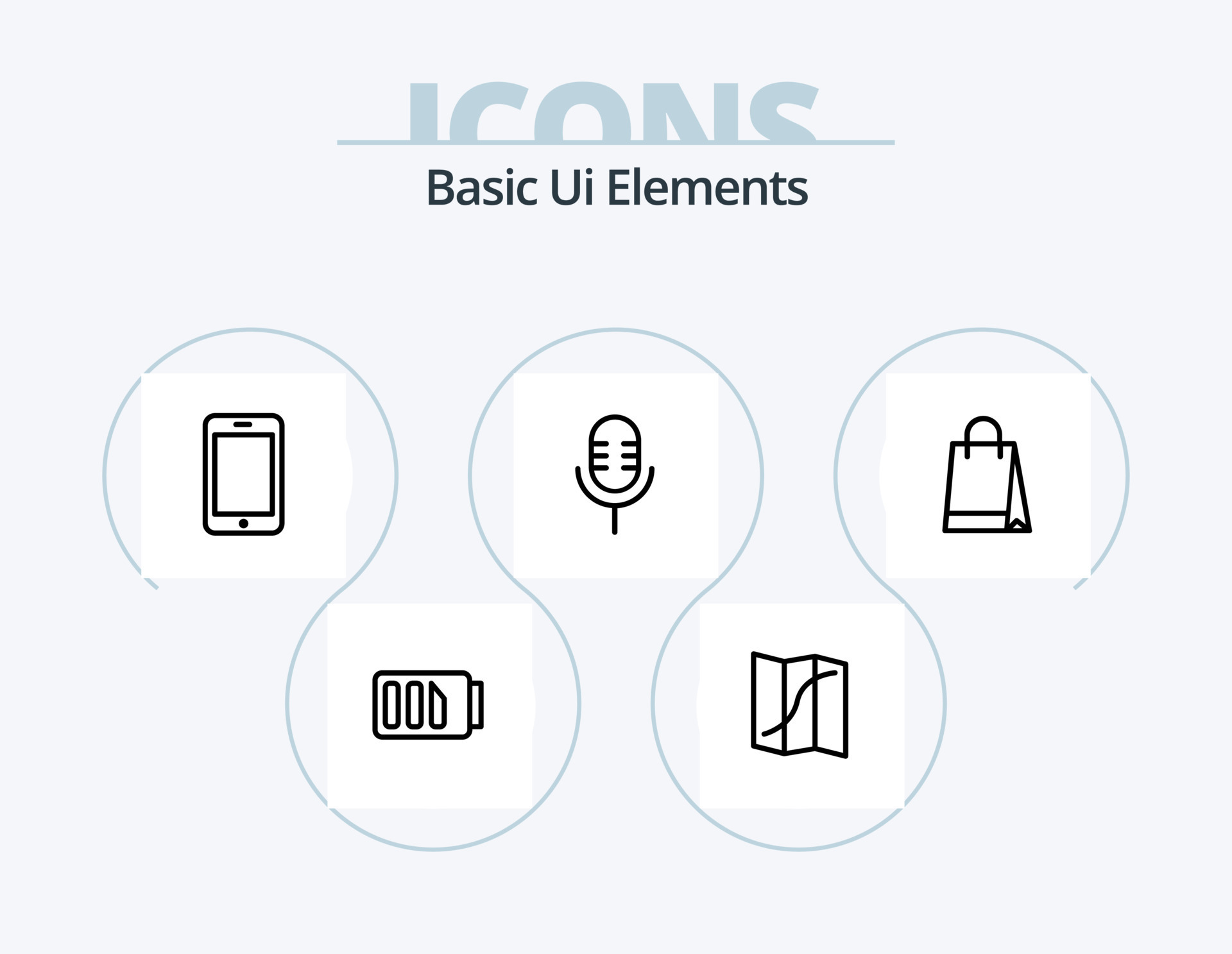 Basic Ui Elements Line Icon Pack 5 Icon Design Electricity Charge Print Sign Danger