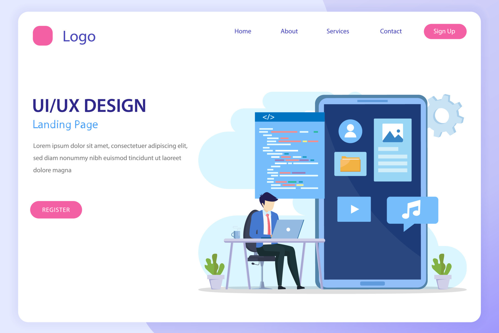 UI UX design concept, Creating an application design, content and text ... UI UX design concept, Creating an application design, content and text ...