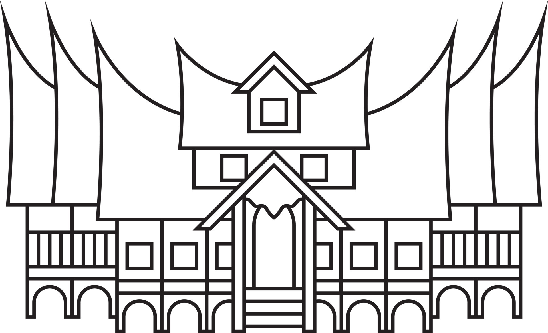 Rumah Gadang aka Indonesian Traditional House 16518045 Vector Art at ... Rumah Gadang aka Indonesian Traditional House 16518045 Vector Art at ...