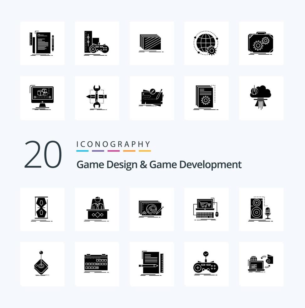20 Game Design And Game Development Solid Glyph icon Pack like shop ...
