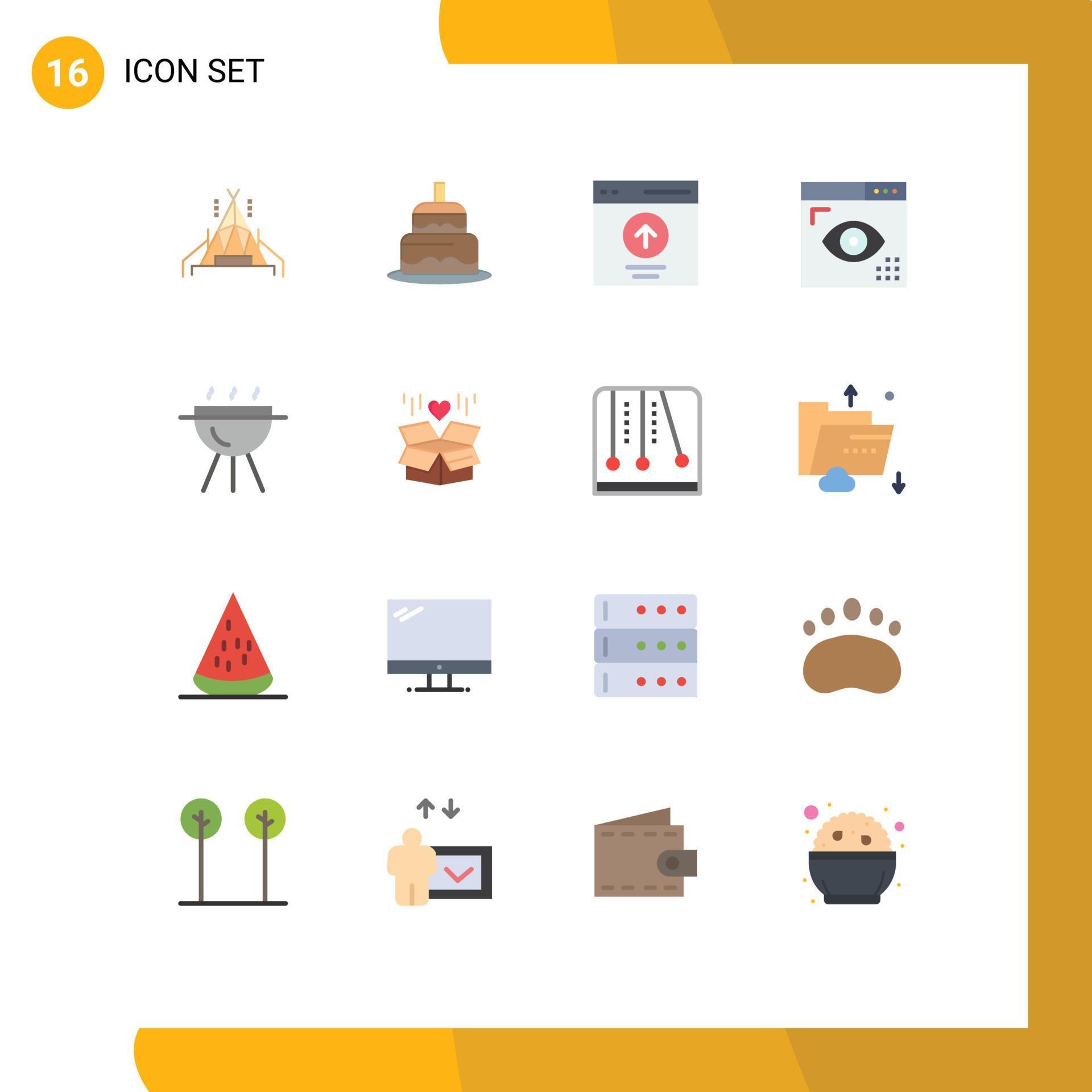 Stock Vector Icon Pack of 16 Line Signs and Symbols for barbecue page ...