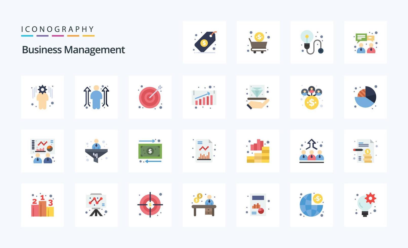 25 Business Management Flat Color Icon Pack 16527420 Vector Art At Vecteezy