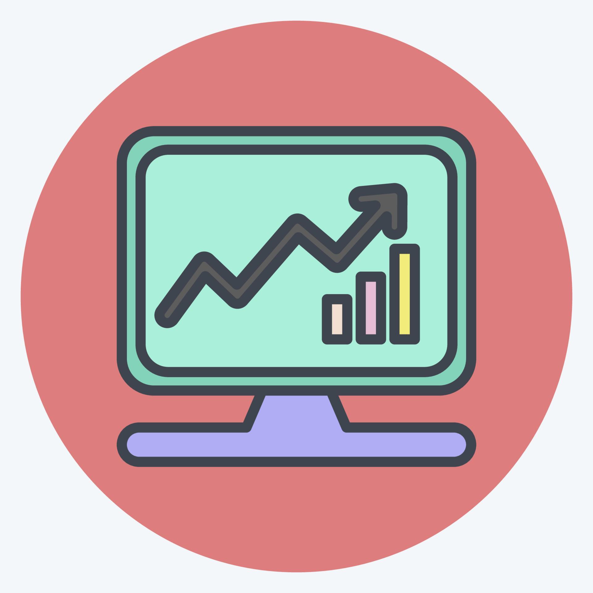 Icon Business Analytics. related to Machine Learning symbol. color mate style. simple design ...