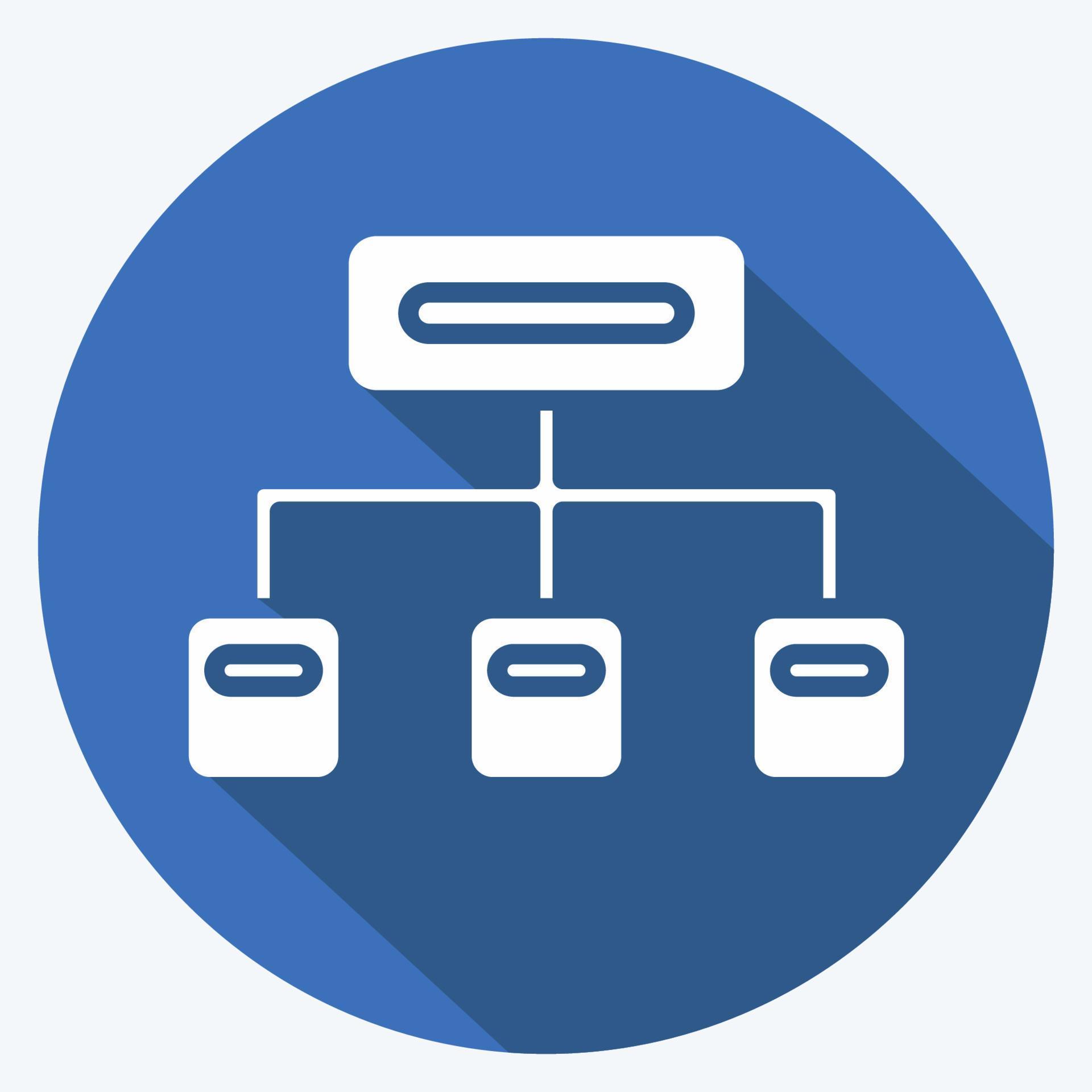 Icon Clustering. related to Machine Learning symbol. long shadow style ...