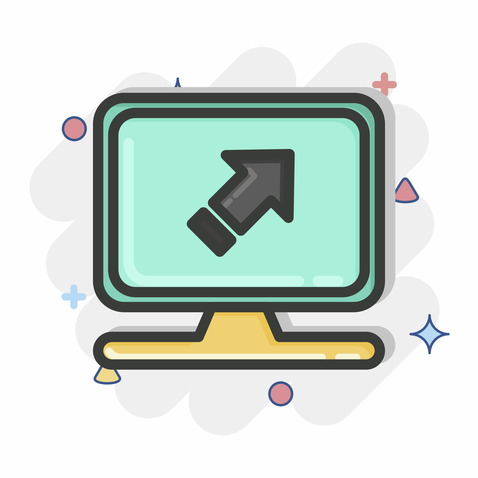 Icon Computer System. related to Machine Learning symbol. Comic Style ...