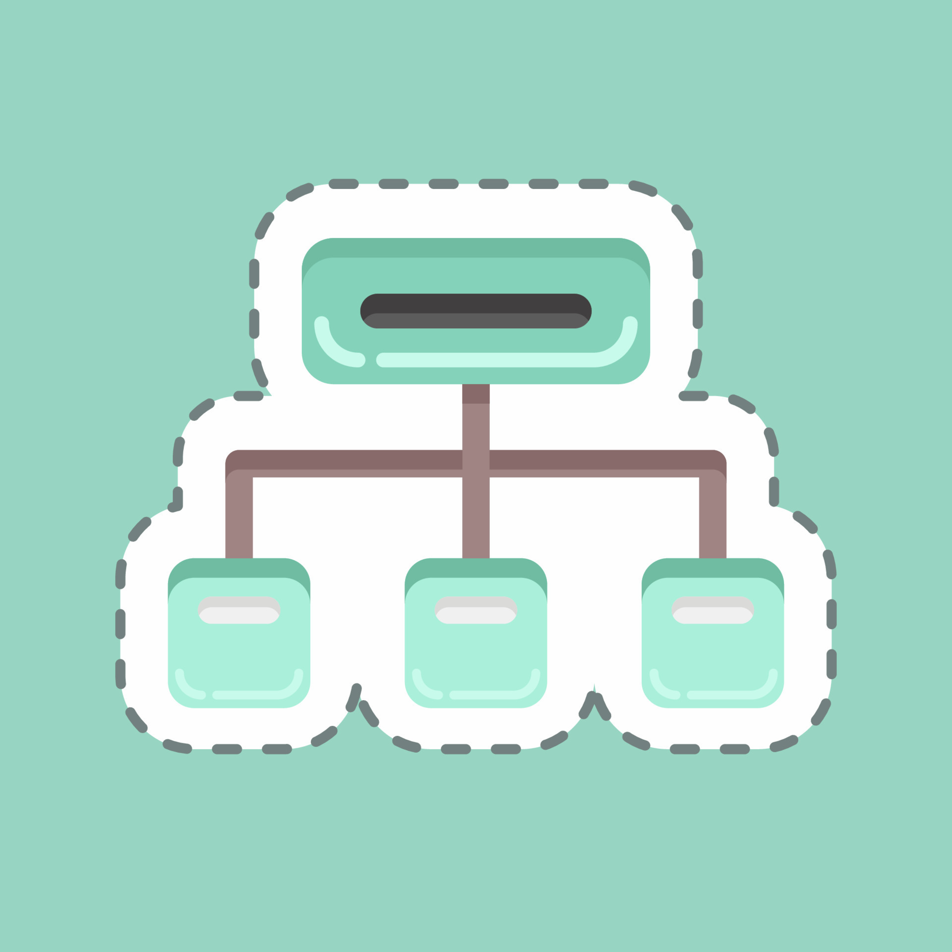 Sticker line cut Clustering. related to Machine Learning symbol. simple ...