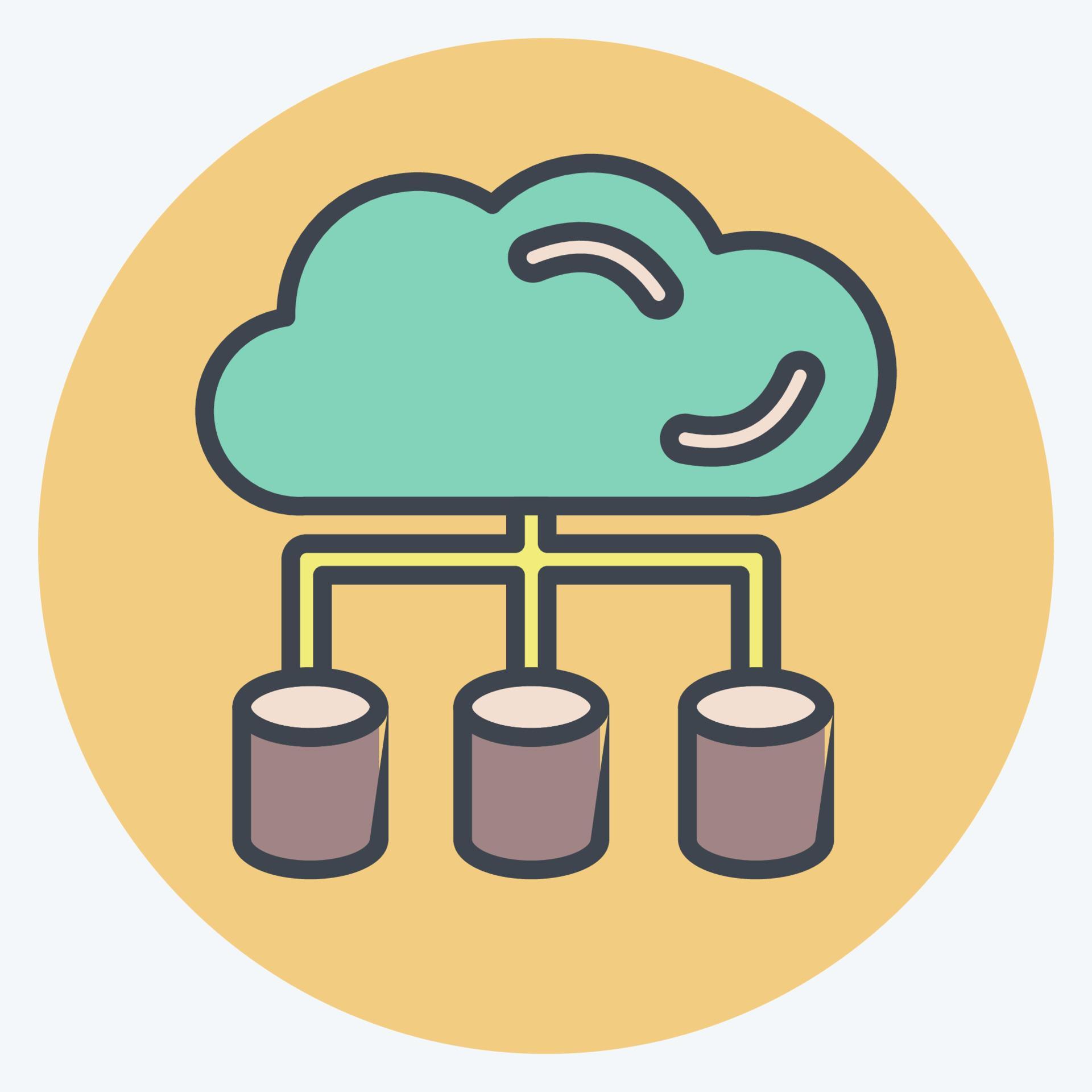 Icon Big Data. related to Machine Learning symbol. color mate style ...