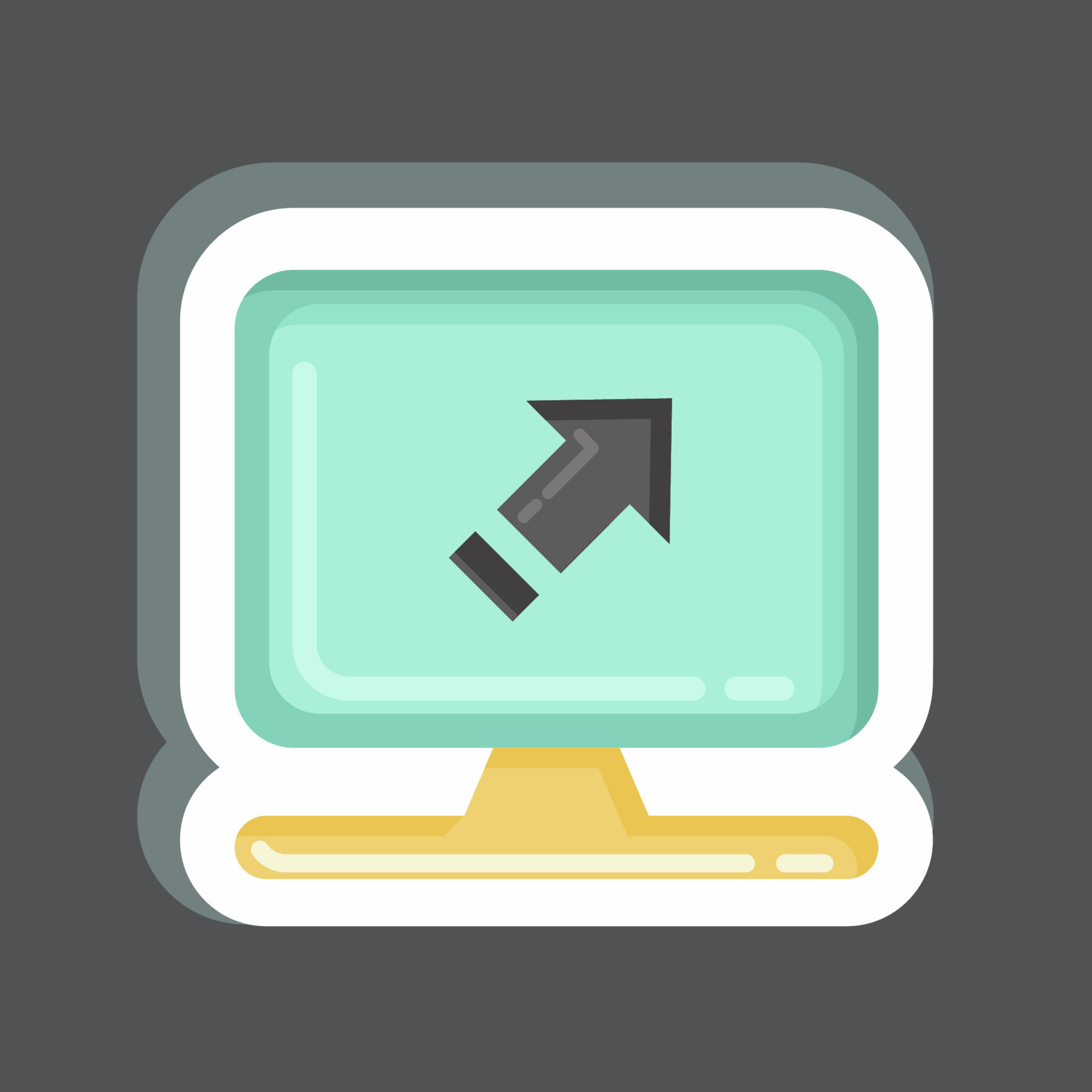 Sticker Computer System. related to Machine Learning symbol. simple ...