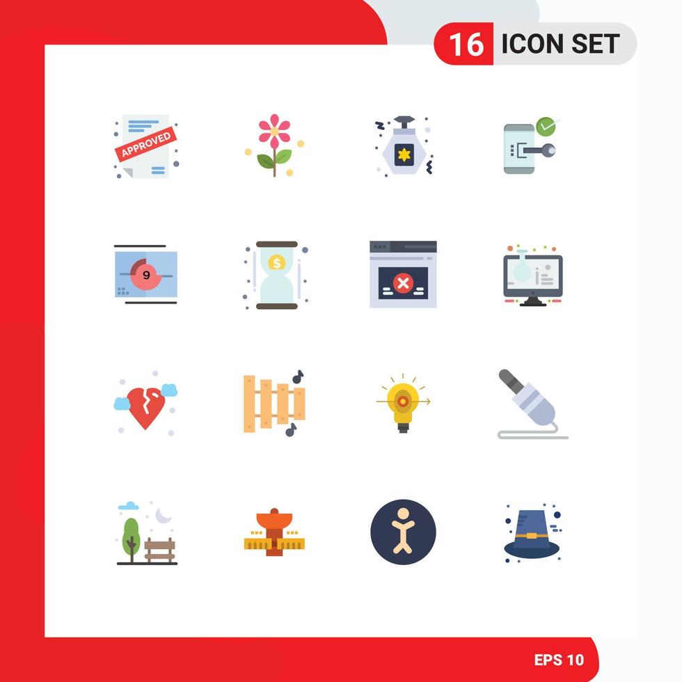 16 Universal Flat Colors Set For Web And Mobile Applications Numbers