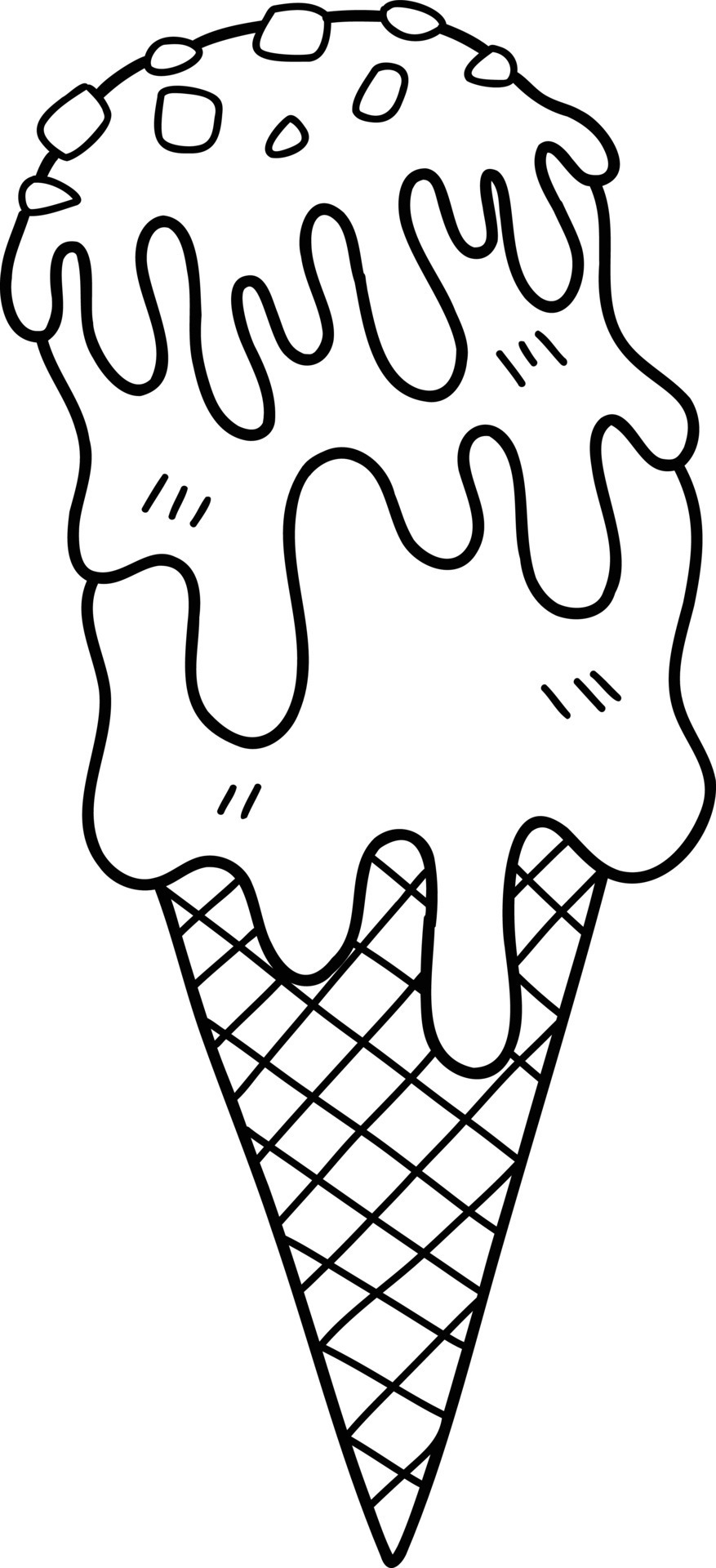 Hand Drawn Strawberry Ice Cream Cone Illustration 16532484 Vector Art
