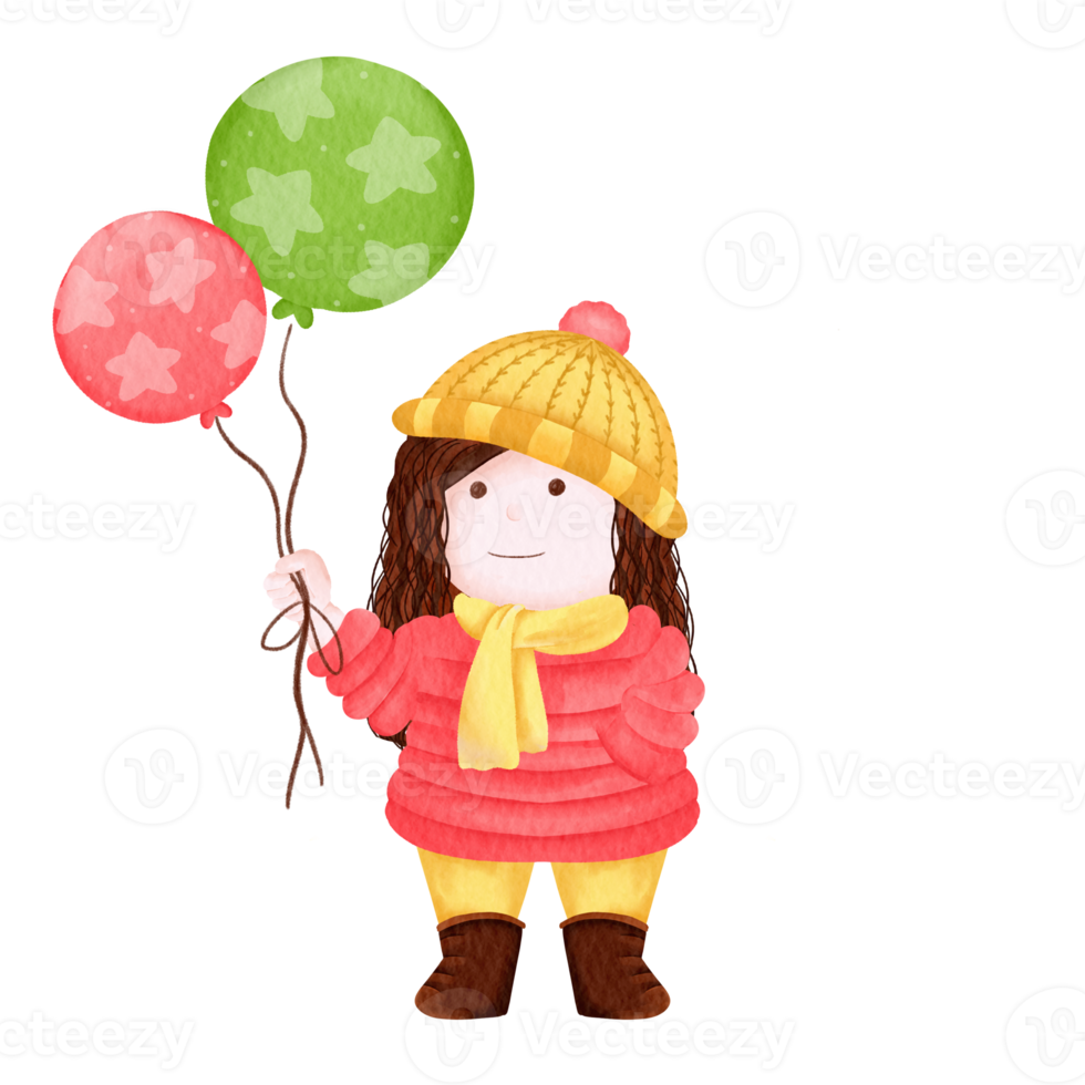 watercolor cute girl 16533265 PNG