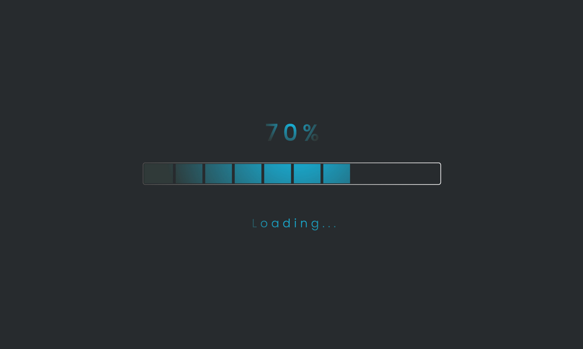 70 percent Futuristic dark blue Progress loading bar. Loading bar ...