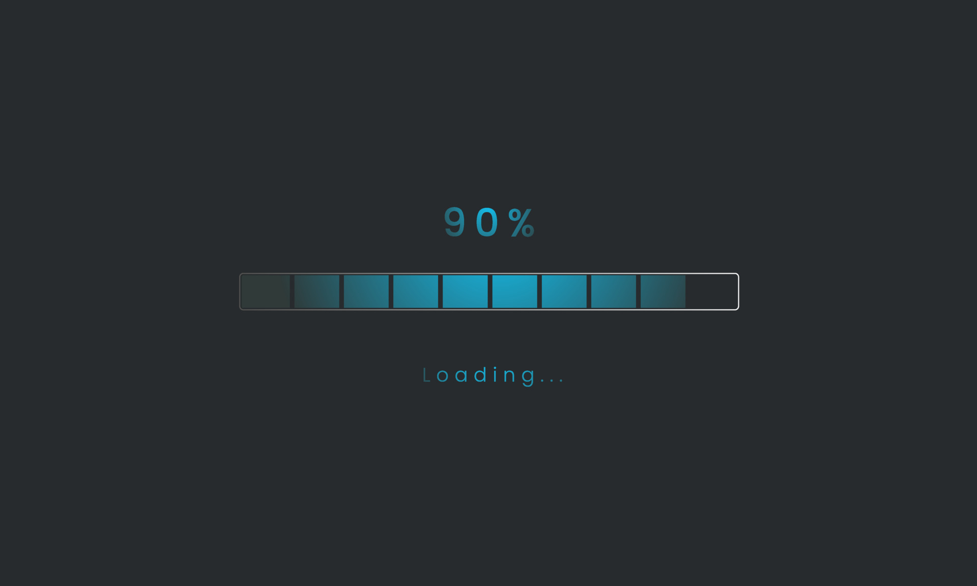 90 percent Futuristic dark blue Progress loading bar. Loading bar ...