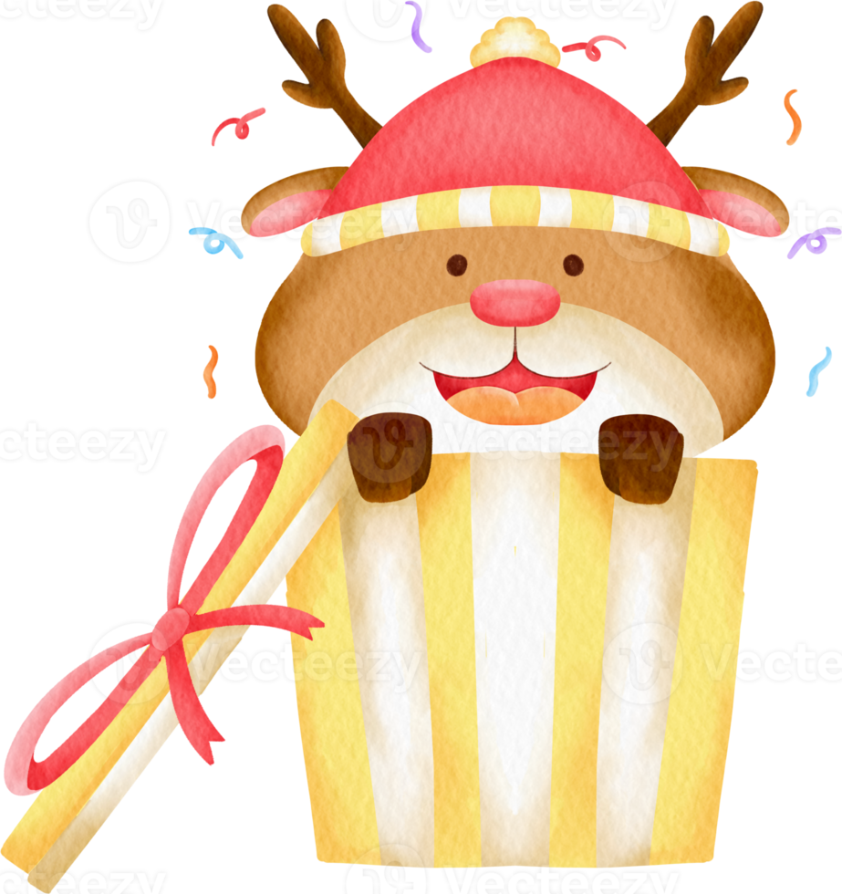 Watercolor Reindeer Christmas 16536706 Png