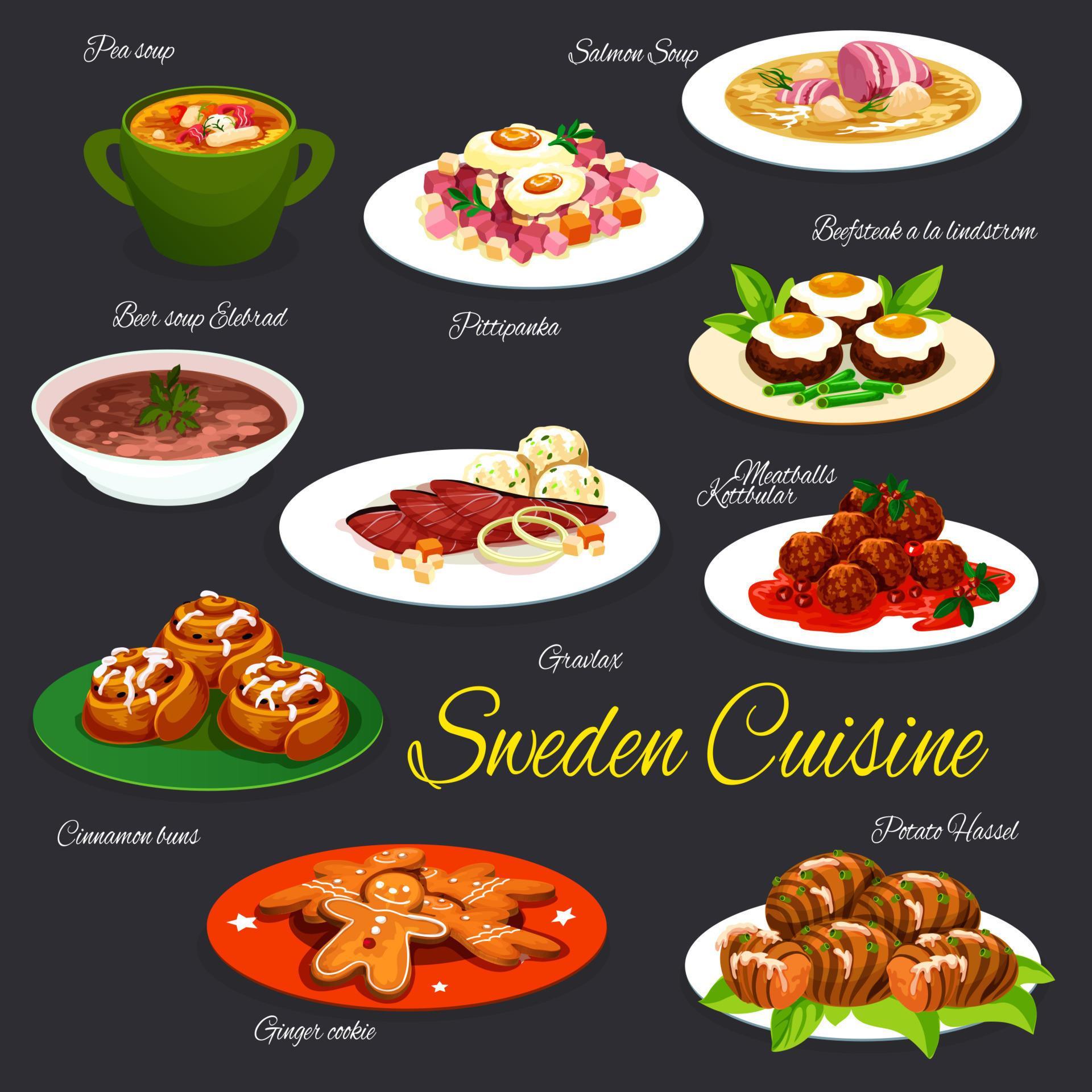 Swedish Food Of Fish Meat Veggies And Pastries 16539650 Vector Art At swedish-food-of-fish-meat-veggies-and-pastries-16539650-vector-art-at