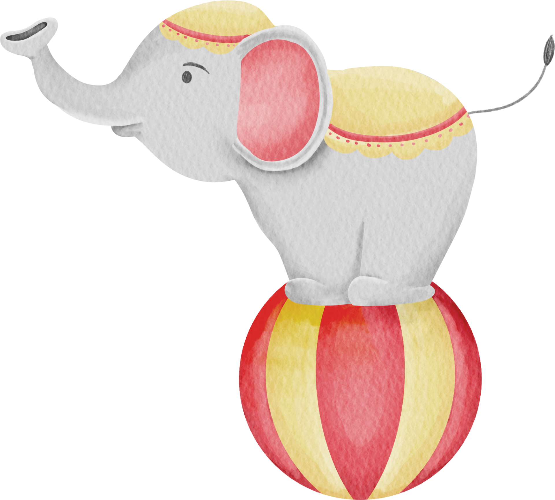 Elefante De Circo Em Aquarela 16540975 Png