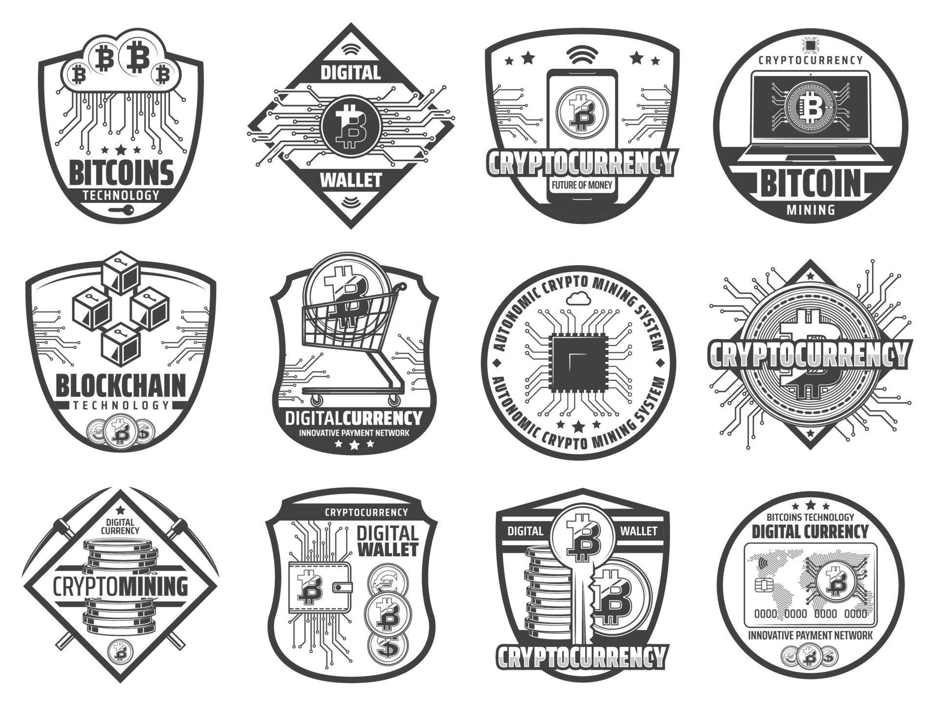 Bitcoin Mining And Blockchain Cryptocurrency 16543602 Vector Art At
