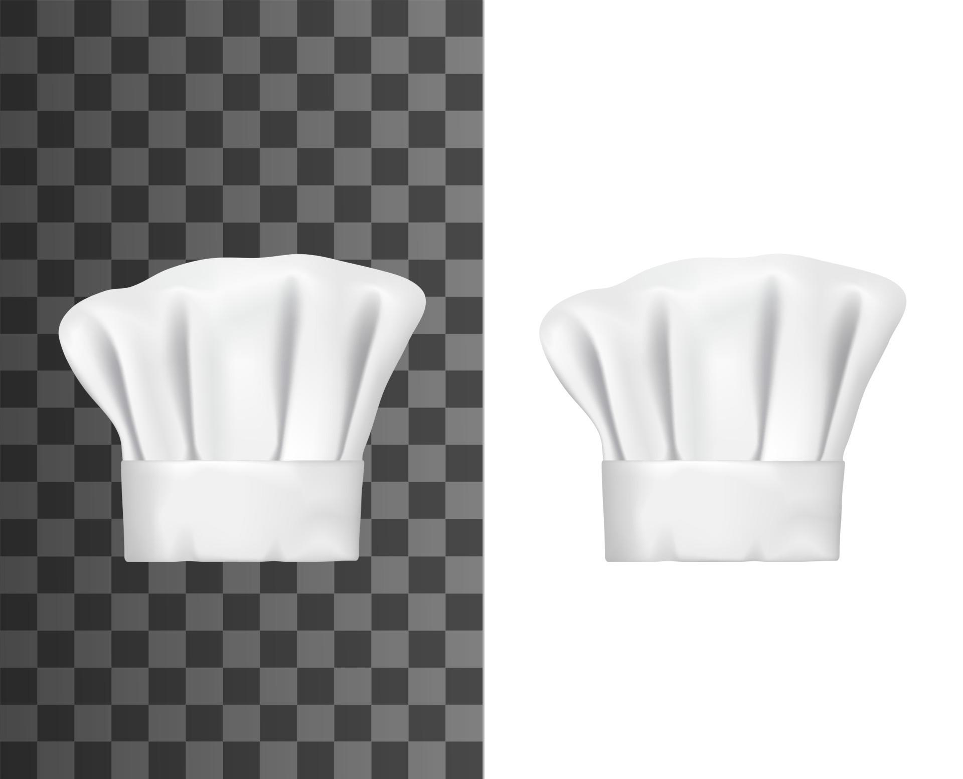 White chef hat, cook cap or baker toque 3d mockups 16544857 Vector Art ...